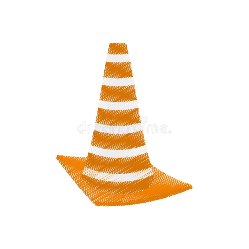Drawing Construction Cone with Stripes Stock Illustration ...