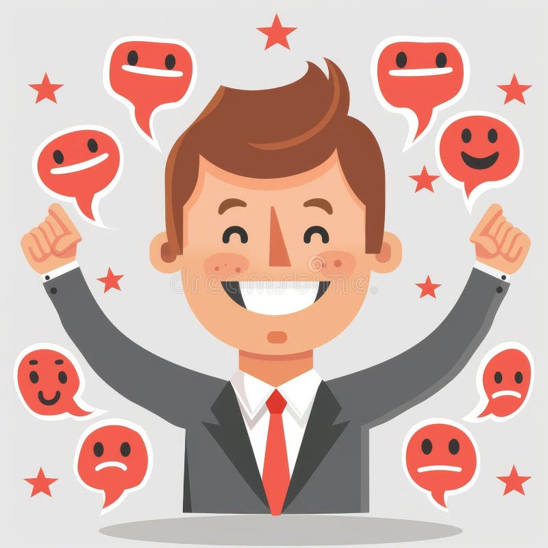 Drawing the Contentment of a Customer Who Feels Valued Stock ...