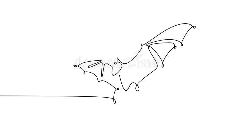 Bat One Line Drawing Stock Illustrations – 266 Bat One Line Drawing ...