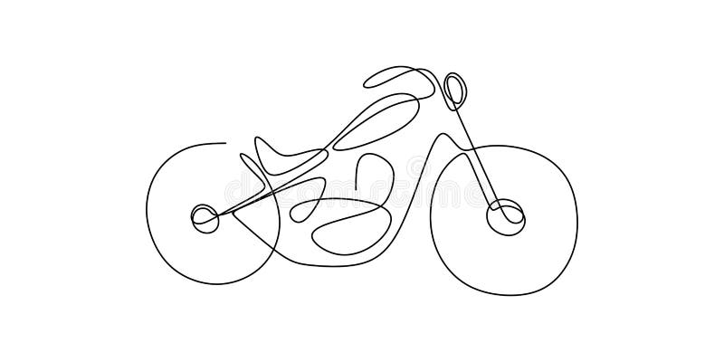 Drawing a Continuous Line of Chopper One Hand Drawn Simple Style Stock ...