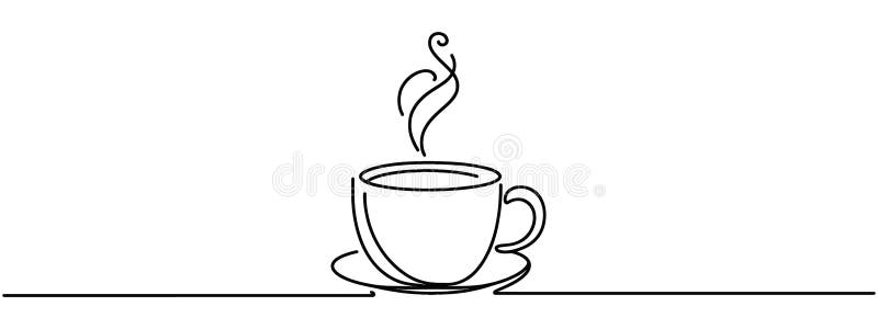 Drawing a Continuous Line. Cup of Coffee with Steam. Stock Illustration ... Drawing a Continuous Line. Cup of Coffee with Steam. Stock Illustration ...