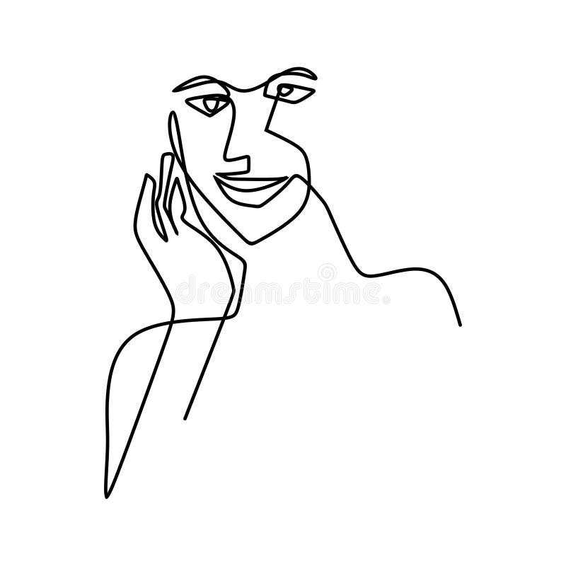 One Line Drawing Facial Expression Stock Illustrations – 510 One Line ...