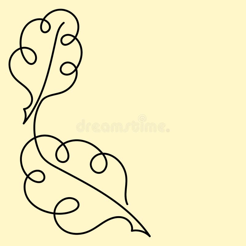 Continuous Line Oak Leaf Stock Illustrations – 136 Continuous Line Oak ...