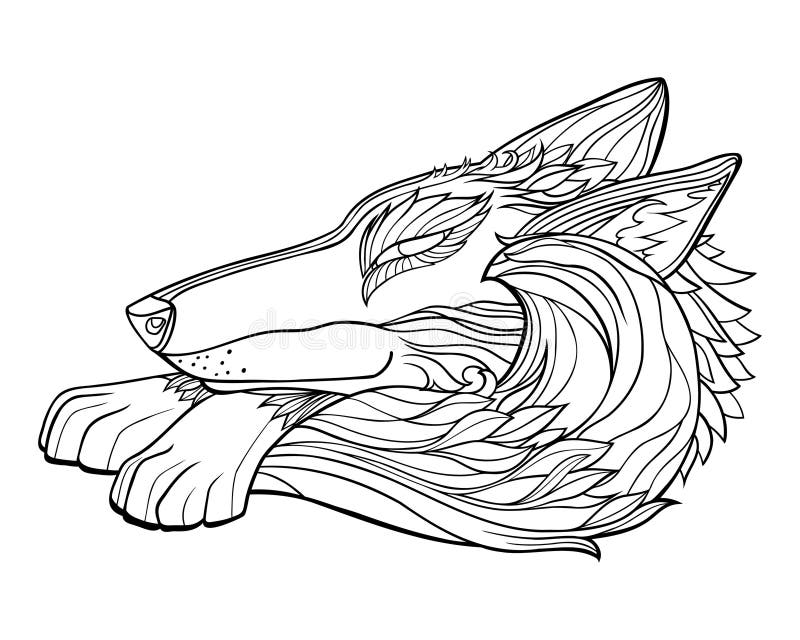 Drawing Contour Vector Tattoo of a Fox. Stock Vector - Illustration of ...