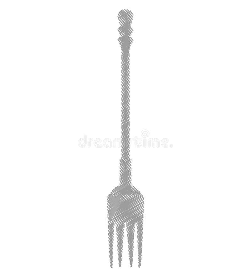 Drawing Fork Grilling Kitchen and Cooking Utensils Stock Illustration ...