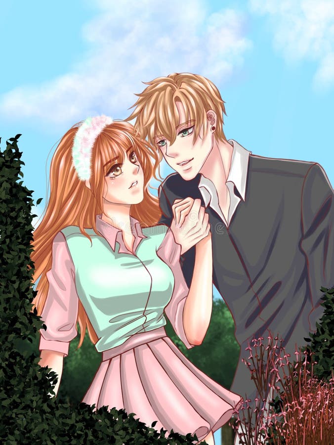 Drawing Couple for Love Story Stock Illustration - Illustration of ...