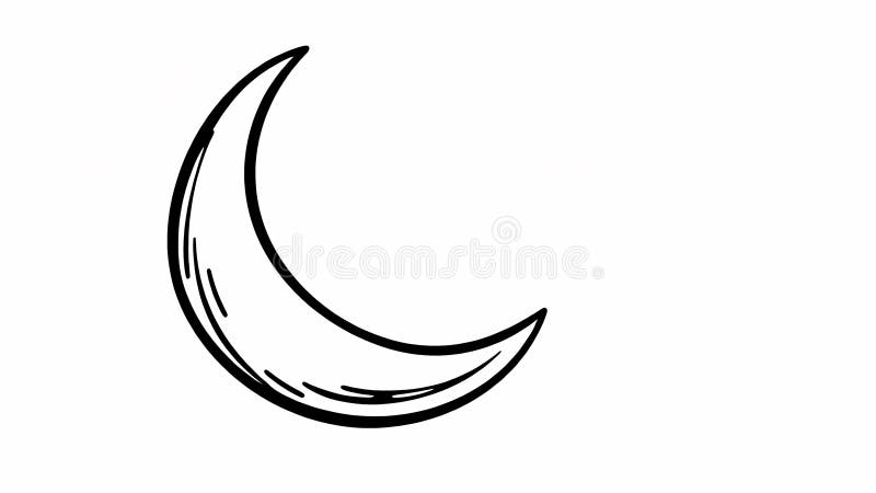 Crescent Moon Line Drawing Stock Illustrations – 14,640 Crescent Moon ...
