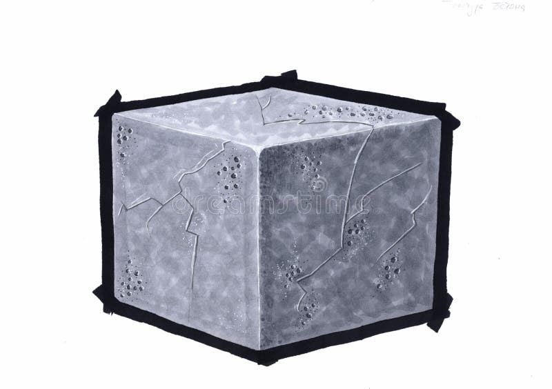Drawing the cube stock illustration. Illustration of graphic - 95900121