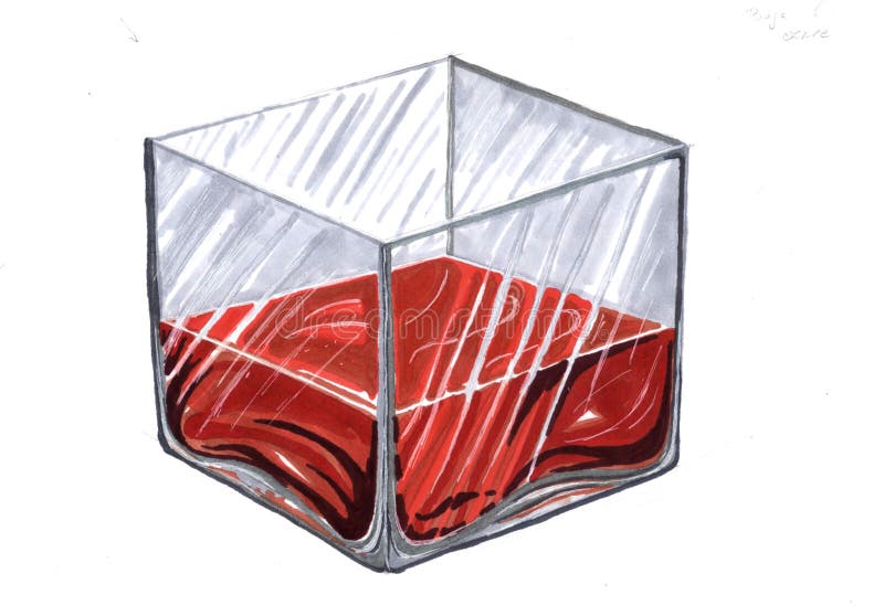 Drawing the cube stock illustration. Illustration of graphic - 95900121
