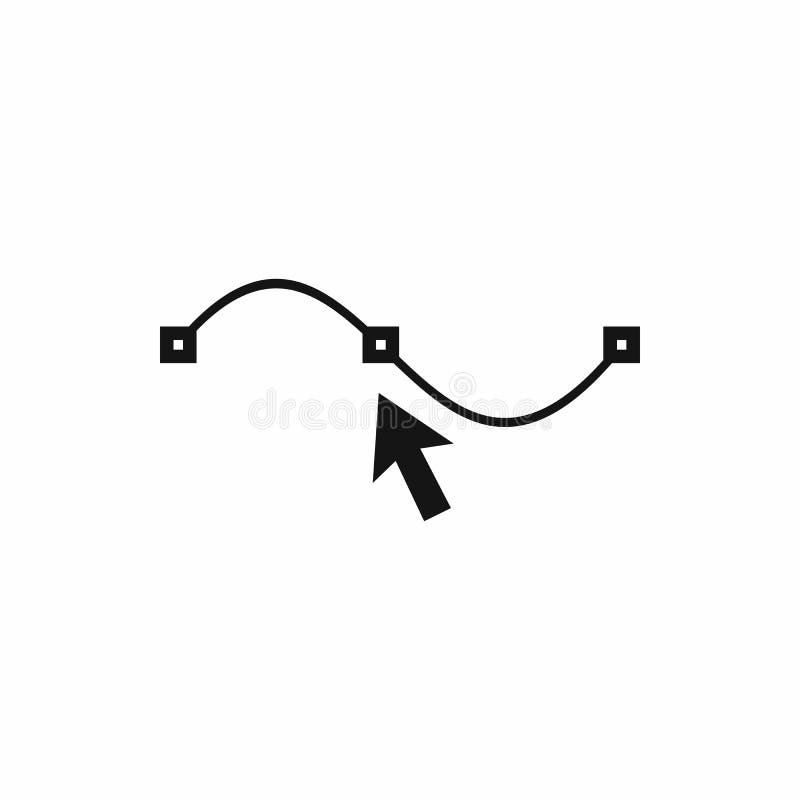 Drawing the Curve Icon, Simple Style Stock Illustration - Illustration ...