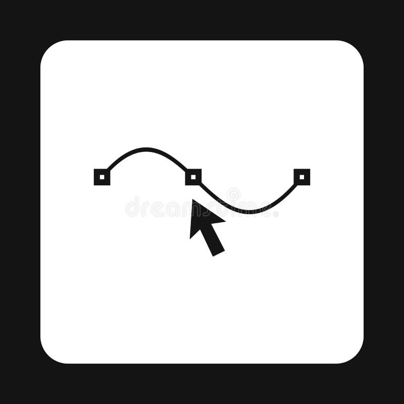 Drawing the Curve Icon, Simple Style Stock Vector - Illustration of ...