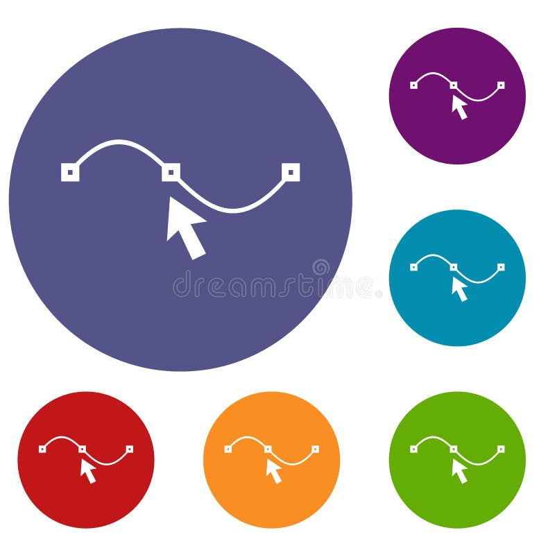 Drawing the Curve Icons Set Stock Vector - Illustration of laser, icon ...