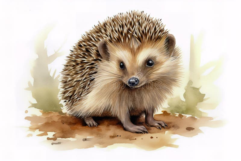 Drawing of a Cute Funny Hedgehog Stock Image - Image of animal ...