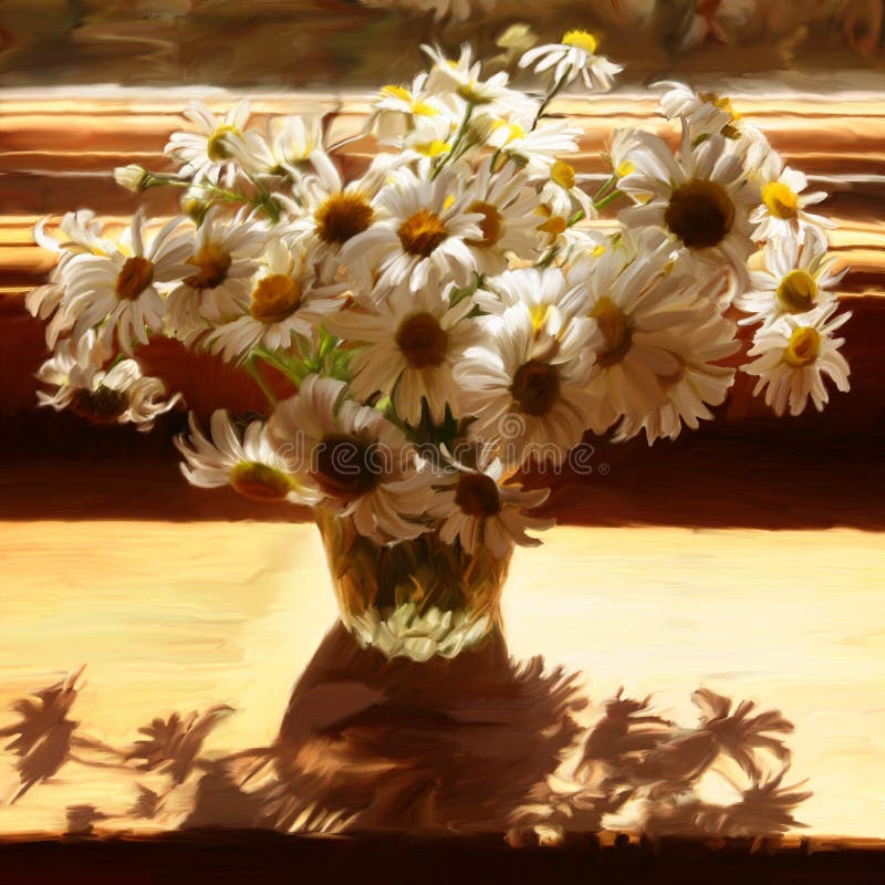 Drawing daisies stock illustration. Illustration of amazing - 4335465