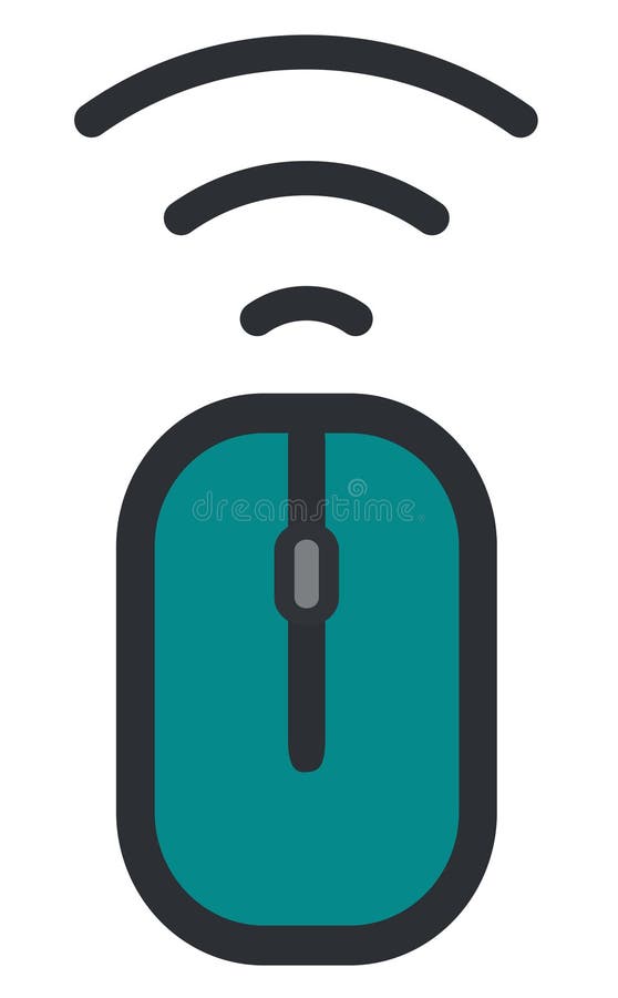 The Drawing of a Dark Blue Computer Mouse, an Input Device that is Used ...