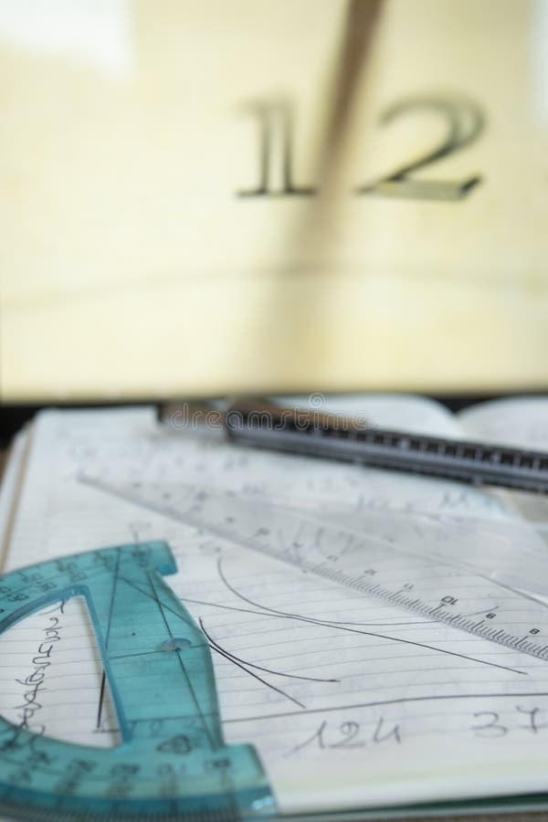 Mathematical Calculations and Technical Drawing Stock Image - Image of ...