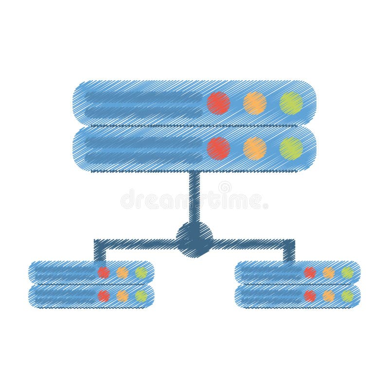 Drawing Data Server Computer Storage System Stock Vector - Illustration ...