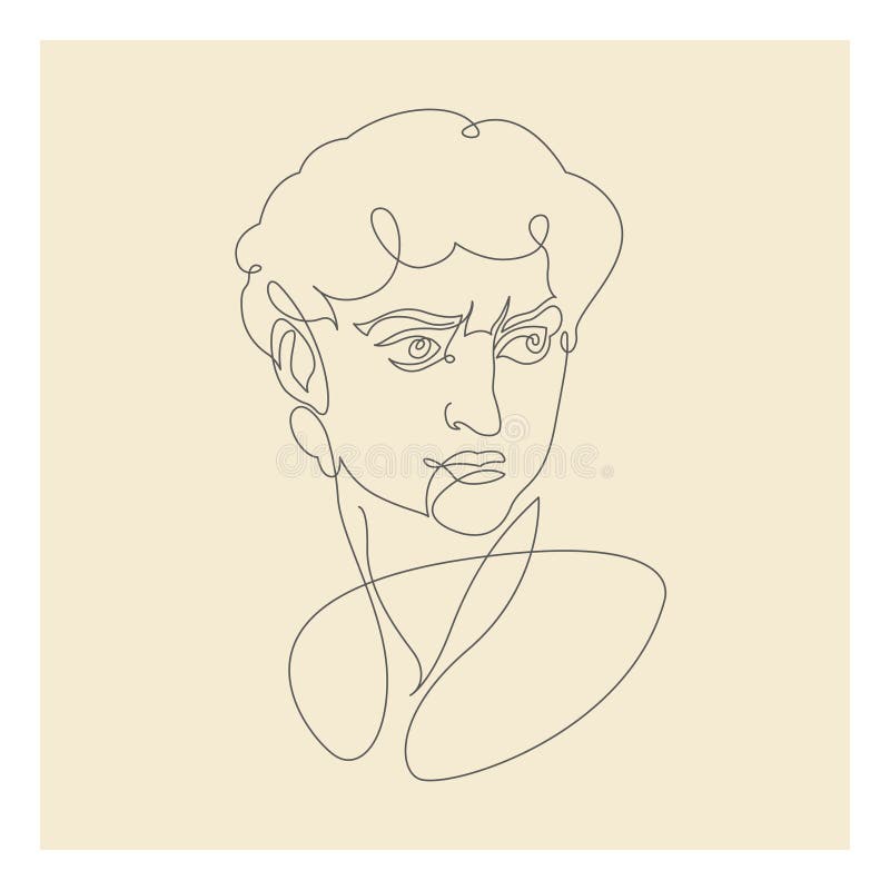 Drawing of David Made in One Continuous Line. Vector Illustration ...