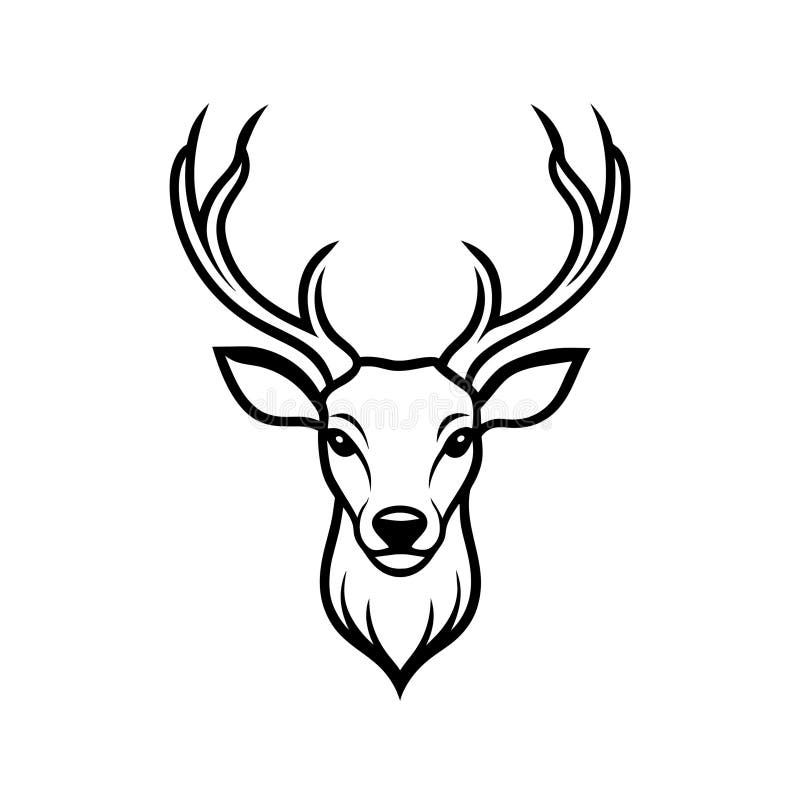A Drawing of a Deer Head Vector Illustration Stock Vector ...
