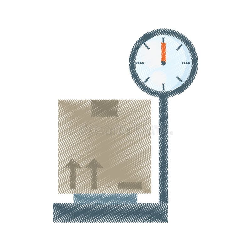 Drawing Delivery Weight Scale Boxes Stock Illustration - Illustration ...