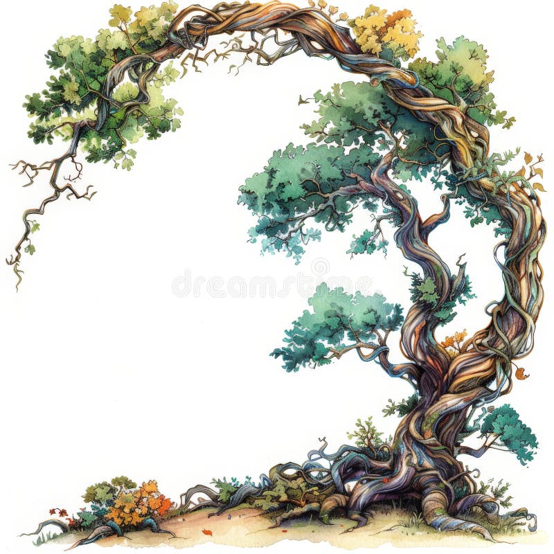 Detailed Drawing of a Branching Tree Stock Illustration - Illustration ...
