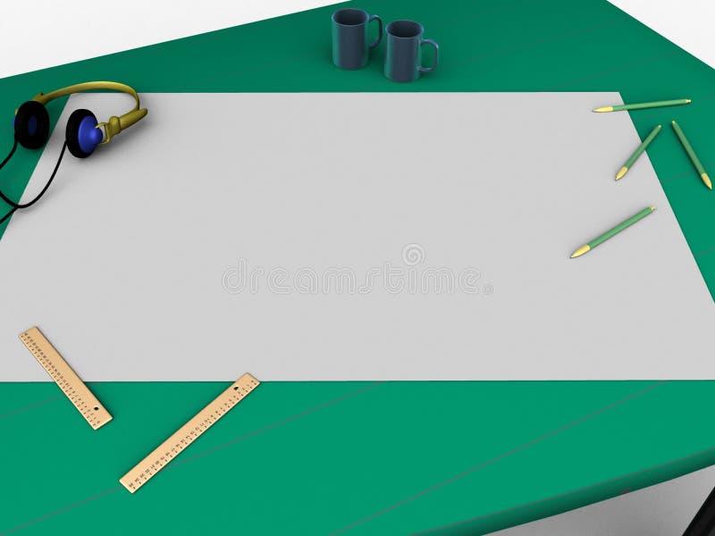 Drawing desk stock illustration. Illustration of class - 10103825