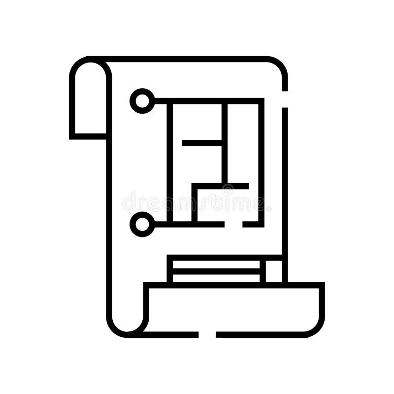 Drawing Diagram Line Icon, Concept Sign, Outline Vector Illustration ...