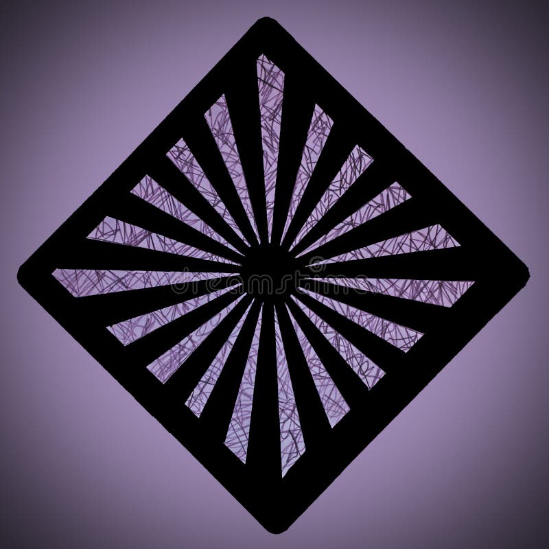 A Drawing of a Diamond Shape with Radiating Lines. Stock Illustration ...
