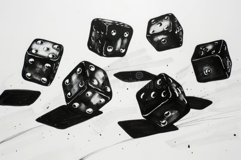 A Drawing of Dice on a Table, Suitable for Gaming Websites Stock Image ...