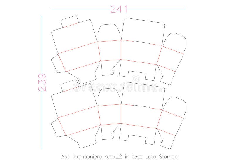 Drawing and Die-cutting of a Cardboard Pencil Case Stock Illustration ...