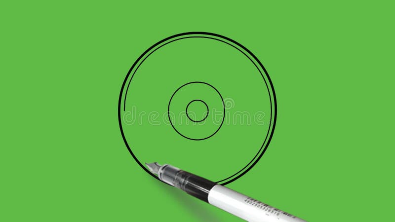 Drawing Disc in Blue and White Colour Combination on Abstract Green ...