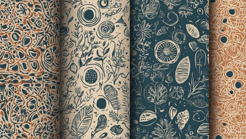 Drawing Doodle Patterns and Shapes. Stock Illustration - Illustration ...