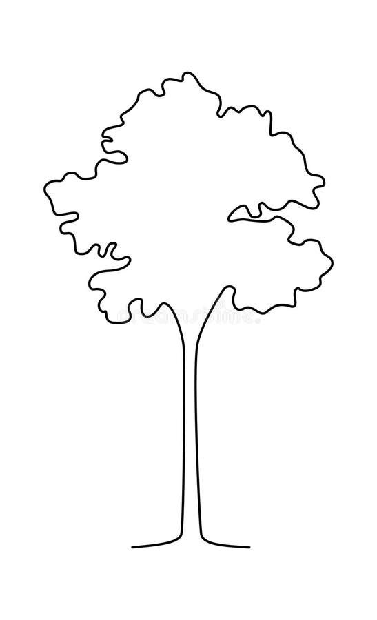 Drawing Doodle Tree in Line Art Stock Vector - Illustration of outline ...