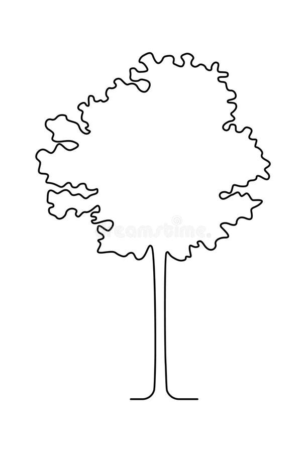 Drawing Doodle Tree in Line Art Stock Vector - Illustration of line ...
