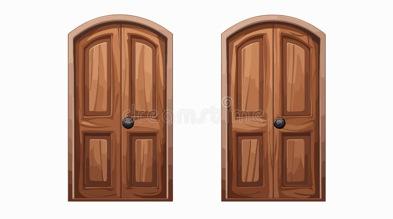 Drawing of the Door in the Half-Open State Vector Illustration Stock ...