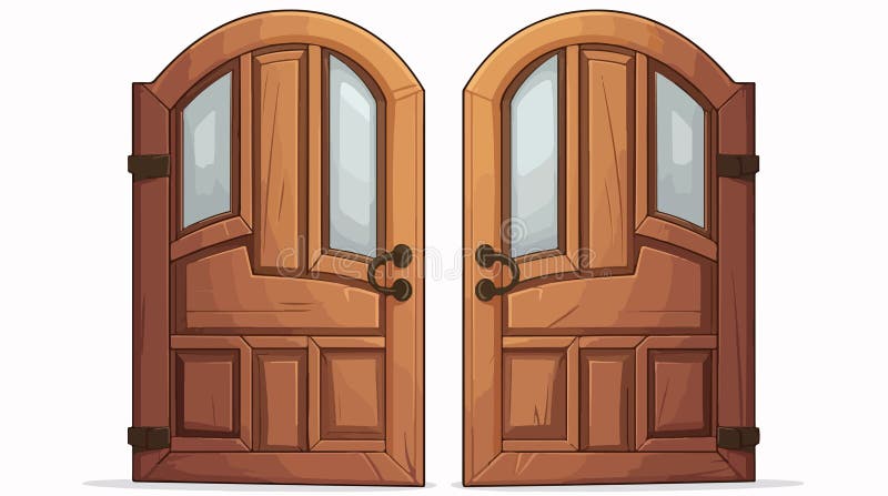 Drawing of the Door in the Half-Open State Vector Illustration Stock ...