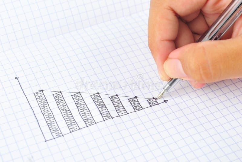 Drawing down graph stock image. Image of chart, expect - 30384373
