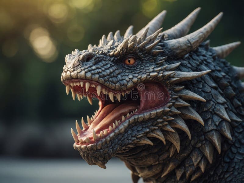 A Drawing of a Dragon& X27;s Head with Sharp Teeth and a Wide Grin ...