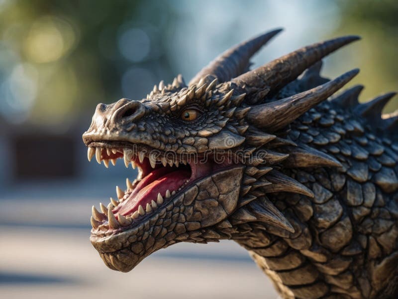 A Drawing of a Dragon& X27;s Head with Sharp Teeth and a Wide Grin ...