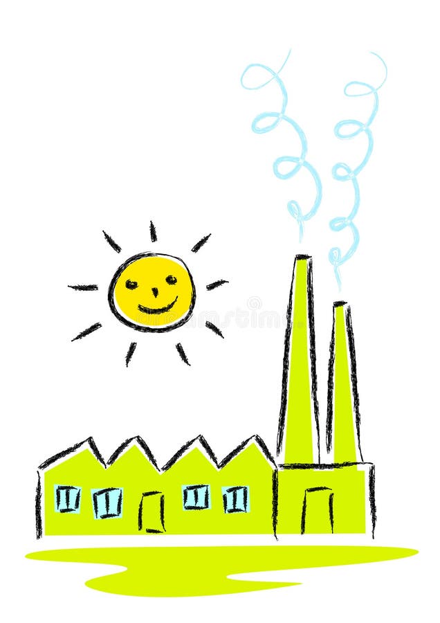 Eco factory stock vector. Illustration of green, ecological - 24063142