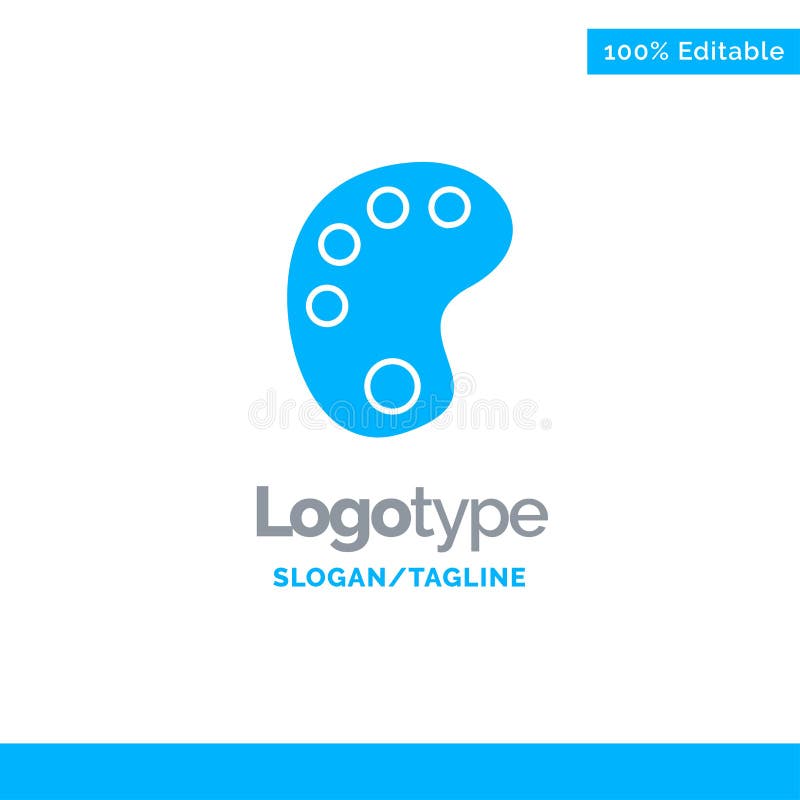 Drawing, Education, Paint Blue Solid Logo Template. Place for Tagline ...