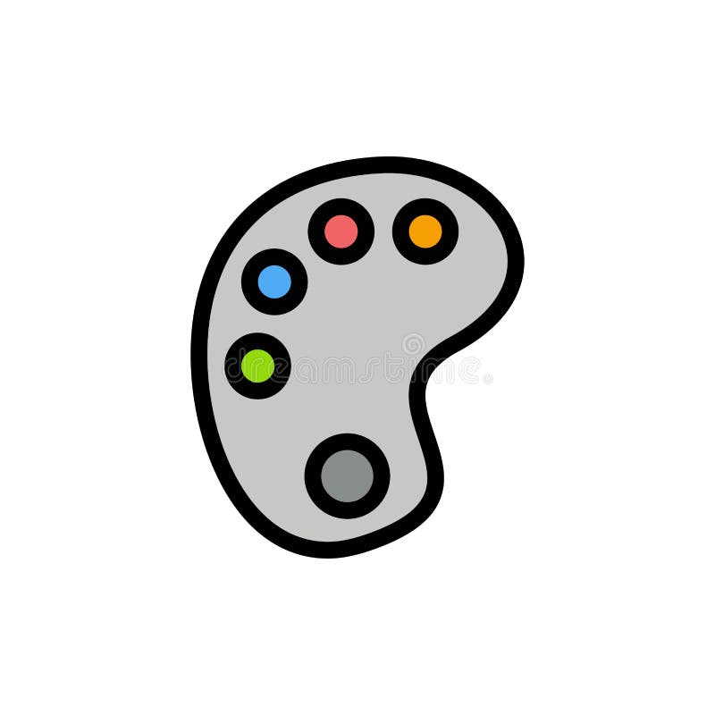 Drawing, Education, Paint Flat Color Icon. Vector Icon Banner Template ...