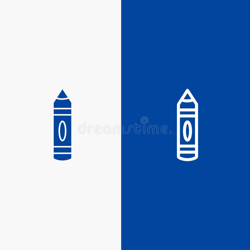 Drawing, Education, Pencil, Sketch Line and Glyph Solid Icon Blue ...
