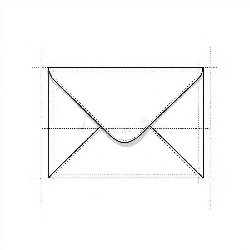 Drawing of an Email Icon on a White Background with a Continuous Line ...