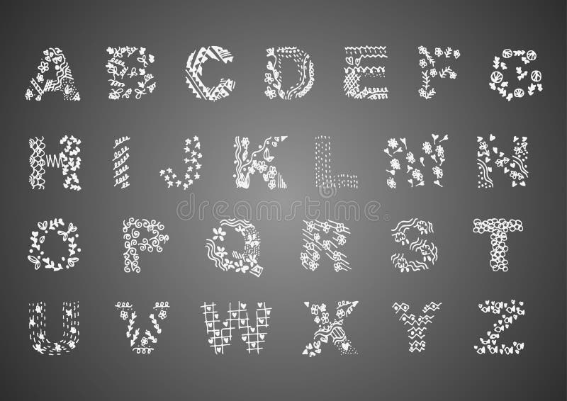 Drawing English Font on Chalkboard Stock Vector - Illustration of ...