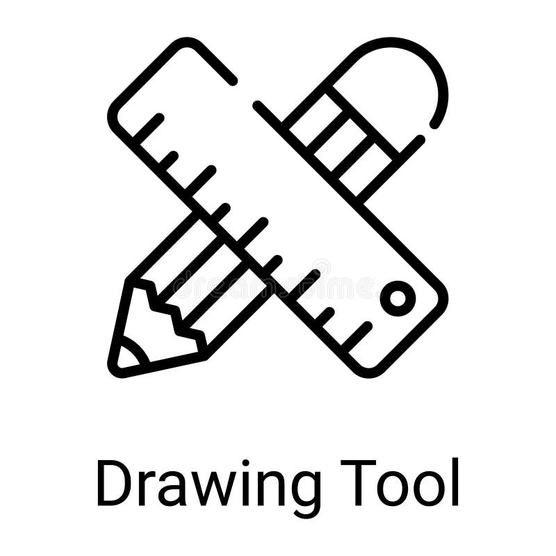 Drawing Equipment Line Icon Stock Illustration - Illustration of black ...