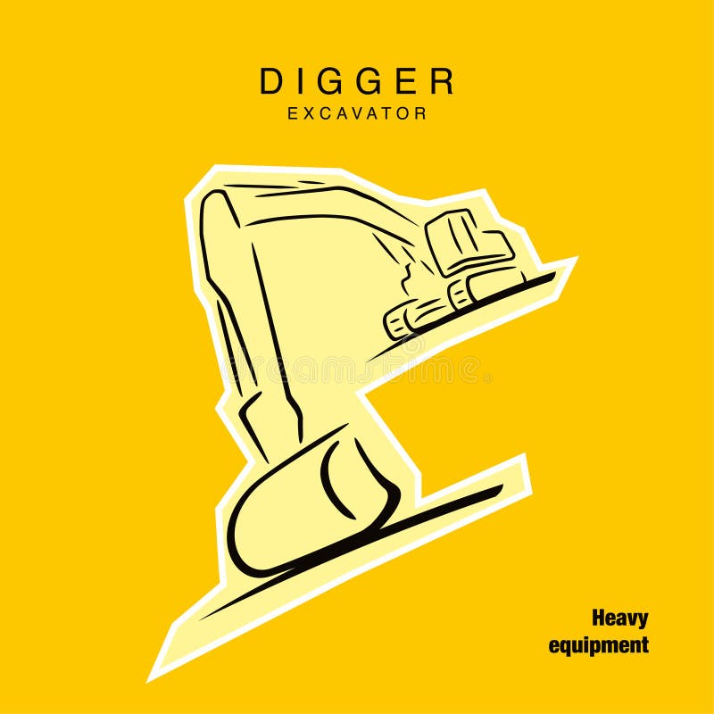 Drawing of an Excavator in Perspective. an Example of a Layout for ...