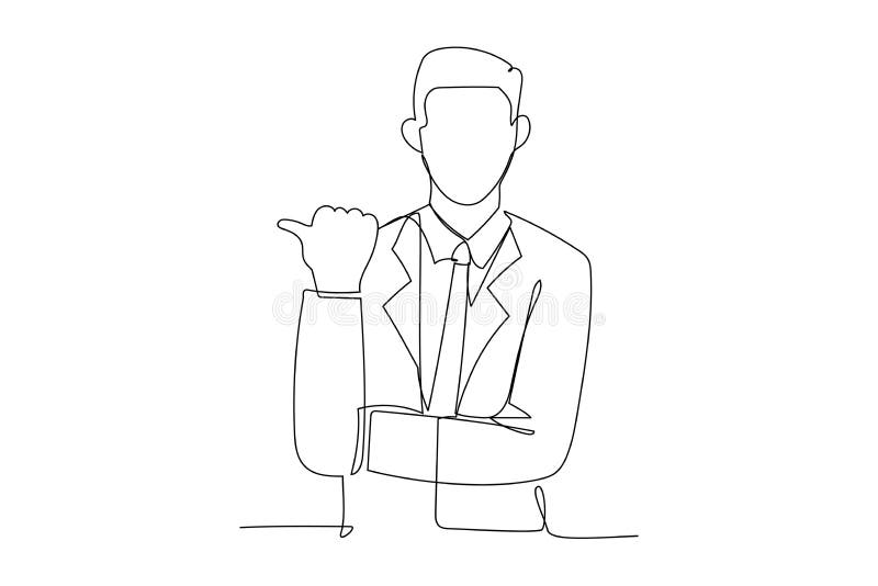 Drawing of Businessman Receive Trophy on Podium Happy First Winner ...