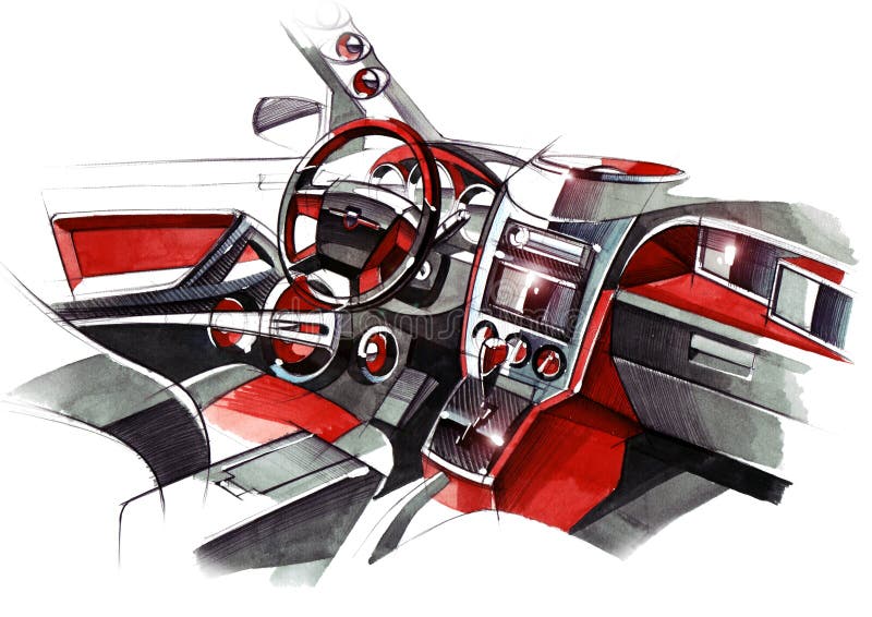 Drawing of the Exclusive Interior Design of the Car with the ...