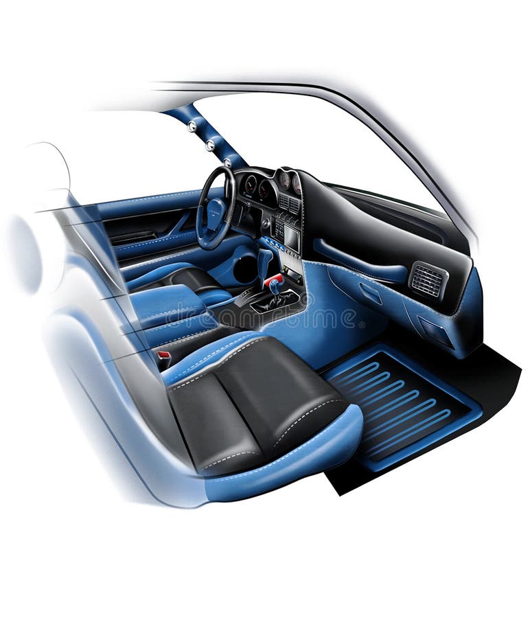 Drawing of the Exclusive Interior Design of the Car with the ...